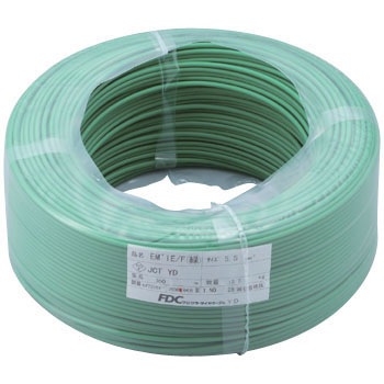 EM-IE/F5.5SQ緑 EM-IE(より線) 600V耐燃性ポリエチレン絶縁電線(IVタイプ エコ電線) 1巻(20m) フジクラ・ダイヤケーブル 【通販モノタロウ】 11123551