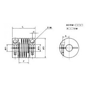 ACRM-100 ヘリカルカップリング 1個 三木プーリ 【通販モノタロウ】