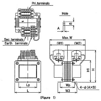 DVS1200 UTH1500 ダブル認証単相複巻トランス (UL506/TUV) 1台 パトライト(旧春日電機) 【通販モノタロウ】