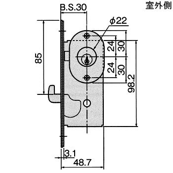 CK51/CK30 ケース鎌錠 アトムリビンテック 鎌錠 【通販モノタロウ】 CK30-CY～