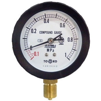 BL-AT3/8G 75×1MPa×-0.1MPa(簡易防滴形) 一般連成計A形Φ75(簡易防滴形) 1個 TOKO(東洋計器興業) 【通販モノタロウ】