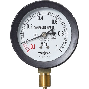 BL-AT3/8G 75×1MPa×-0.1MPa(簡易防滴形) 一般連成計A形Φ75(簡易防滴形) 1個 TOKO(東洋計器興業) 【通販モノタロウ】