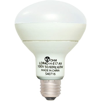 LDR4D-H-E17 A9 広配光 密閉器具対応 ミニレフランプタイプ LED電球 1個 オーム電機 【通販モノタロウ】