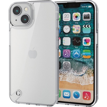 PM-A22AHVCG1CR iPhone14/13 ケース カバー ハイブリッド 耐衝撃 衝撃吸収 背面ガラスクリア 硬度9H クリア 1個 ...