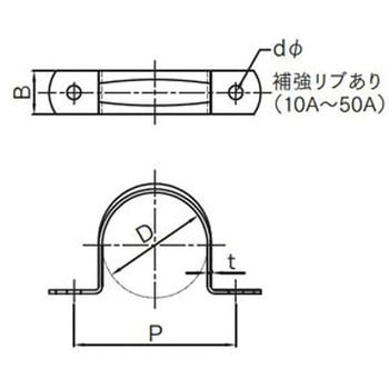 サドルバンド SK-2503 溶融亜鉛メッキ鋼板製 サンコー機材 配管サドルバンド 【通販モノタロウ】