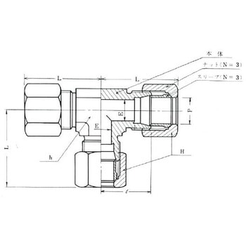 銅管用 くい込み継手 B型 15MPa GT-1型 三方ティ 常栄継手工業 銅管用継手(チーズ) 【通販モノタロウ】