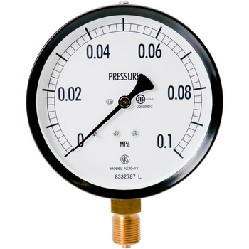 AE20-131 0.1MPa 普通形圧力計(A枠 立形 G3/8)100Φ 長野計器 接続ねじ G3/8B 圧力レンジ 0～0.1MPa、最小目盛 0.002MPa、1個 - 【通販 ...