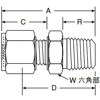 A-LOK チューブ継手(MSCN NPT おすコネクター メートル) Parker 高圧用コネクタ 【通販モノタロウ】