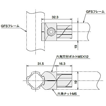 マルチコネクタ インナー型 S SUS(エスユウエス) アルミフレーム用その他部品 【通販モノタロウ】 GFJ-211