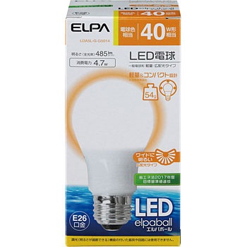 LDA5L-G-G5014 LED電球 E26 広配光タイプ 1個 ELPA 【通販モノタロウ】
