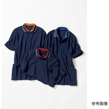 ユニセックスポロシャツ ネイビー×レッド TB4504U-3 ナチュラルスマイル ポロシャツ 半袖 【通販モノタロウ】