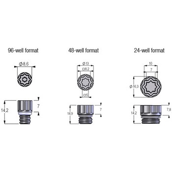 MP53120 96well format用Internal Screw Cap 灰色 バルク 1セット(960個) Micronic ...