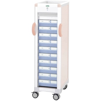 MRA4-ALS11010B 与薬カートL(10床用)本体ピーチ MRA4-ALS11010B(YT-8) 引出：ブルー 1台 サカセ化学工業 ...