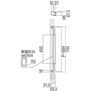 ドアハンドル 角型 振り出しタイプ ユニウッド(積層強化木) T626 UNION(ユニオン) 取手 【通販モノタロウ】