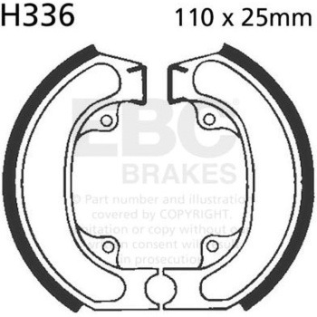 H336 Plain モーターサイクル リプレイスメント ブレーキシューズ リア左側用 1セット EBC Brakes (イービーシーブレーキ ...