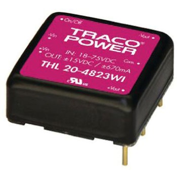 THL 20-4823WI TRACOPOWER 絶縁DC-DCコンバータ THL 20WI TRACO POWER 出力電圧(V):±15dc ±670mA DC48V 奥行10.2mm 1 ...
