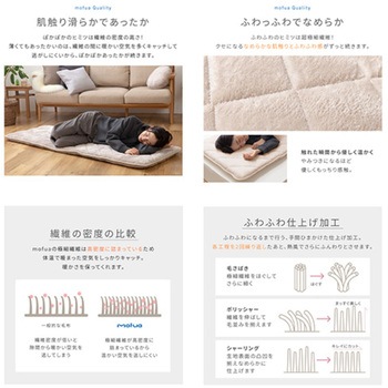 mofua プレミアムマイクロファイバー ごろ寝クッションパット QUADS(クワッズ) ベッド・寝具アクセサリ 【通販モノタロウ】