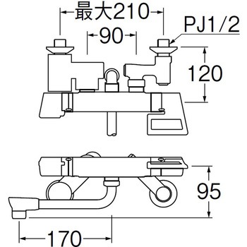 SK181DCK-3U-13 サーモシャワー混合栓 SANEI 吐水口長さ170mm SK181DCK-3U-13 - 【通販モノタロウ】