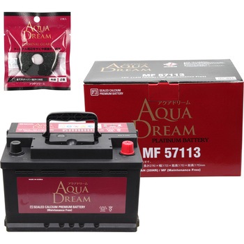 AD-MF57113-TG 欧州車用 PLATINUM CAR BATTERY(ターミナルガード付き) 1個 AQUA DREAM(アクア ...