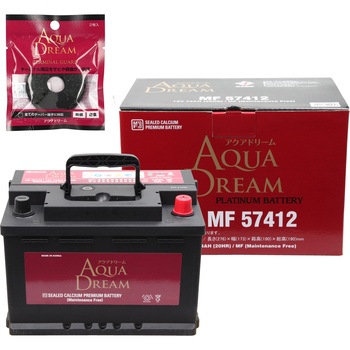 AD-MF57412-TG 欧州車用 PLATINUM CAR BATTERY(ターミナルガード付き) 1個 AQUA DREAM(アクア ...
