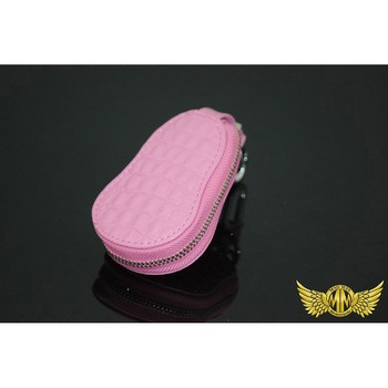 MM50-0382-PK スマートキーケース クロコダイル型押し レザー カルビナ付き MAD MAX(マッドマックス) ピンク色 縦88mm ...