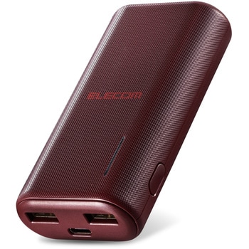 DE-C23L-6700RD モバイルバッテリー 6700mAh コンパクト リチウムイオン電池 お任せ充電対応 USB-A(メス)×2 1個 エレコム 【通販モノタロウ】