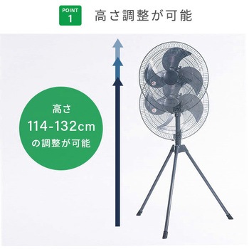 HSE-45AP 工場扇 スタンド式 45cm アルミ羽根 大風量 業務用 工業用 (開放式) 1台 ナカトミ 【通販モノタロウ】