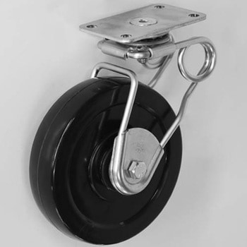 SAJ-TS4-100 R 緩衝スプリングキャスターⅤ ゴム車輪付自在 1個 SISIKU(シシク) 【通販モノタロウ】