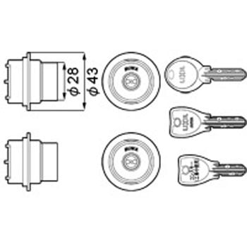 Z-1S1-DHYD DNシリンダーC．C．23．5(S型ハンドルエントリー用) TOSTEM(LIXIL) シルバー色 - 【通販モノタロウ】