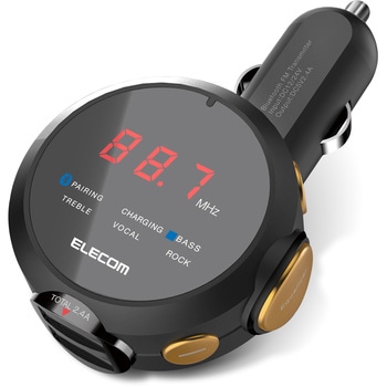 EC-FM03BK FMトランスミッター Bluetooth USBA×2ポート 角度調整 141ch 1個 エレコム 【通販モノタロウ】