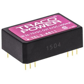 TEL 3-4811 TRACOPOWER DC-DCコンバータ Vout：5V dc 36 → 75 V dc， 3W， TEL 3-4811 1個 TRACO POWER 【通販モノタロウ】