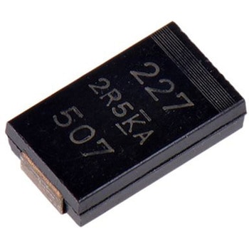 T591V227M2R5ATE009 KEMET ポリマーコンデンサ，T591，220μF，2.5V dc，V ...