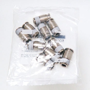 KOC8-02-1-F チューブフィッティングブラス 六角穴付ストレート(カバー無し) ピスコ(PISCO) 耐スパッタタイプ R チューブ外径8mm 1袋(10個) KOC8-02-1-F ...