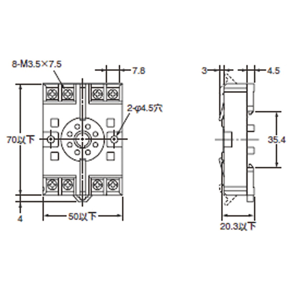 P2CF-08 共用ソケット 丸形ソケット P2CF(表面接続) 1個 オムロン(omron) 【通販モノタロウ】 06299422