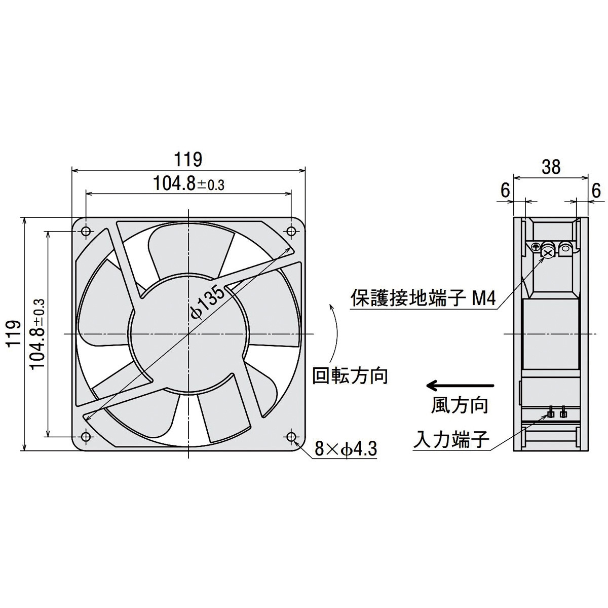 T-MU1238A-11-GP ファンモーター 1組 オリエンタルモーター 【通販モノタロウ】 06868854