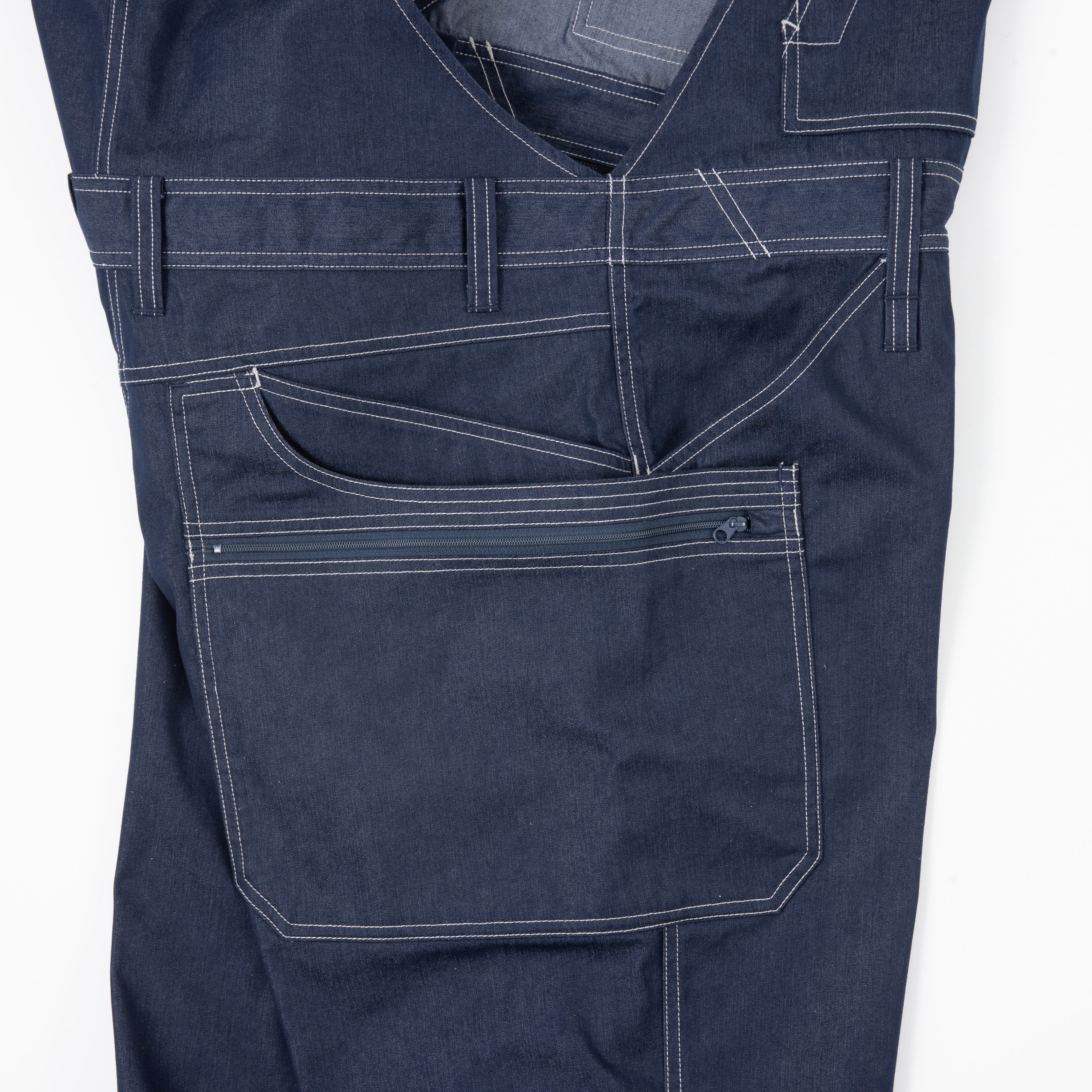 RO-340 RO-340 デニム調ストレッチサロペット ROUND ONI インディゴ色