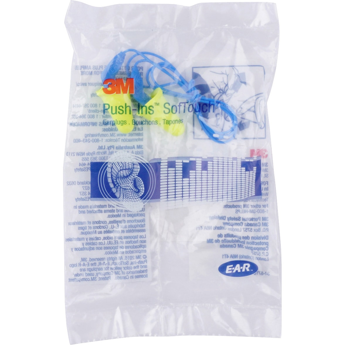円高還元 3M E-A-R TM上 プッシュインス 耳栓 318-4001 ひも付き 422-3811 1組 mc-taichi.com