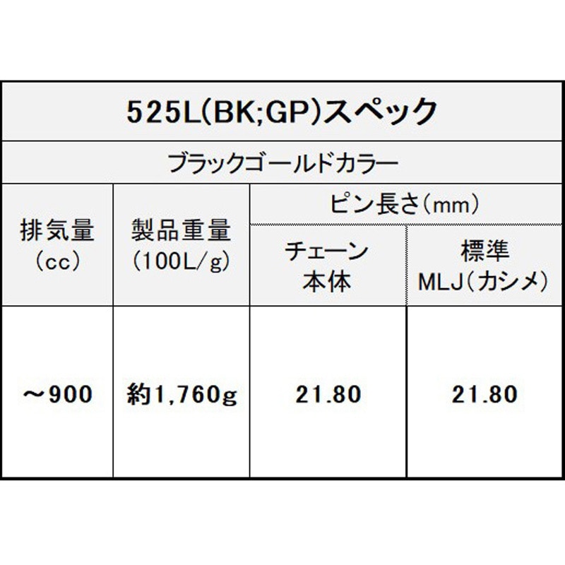 525L/3D(BK/GP) 122L MLJ EK チェーン THREED 525L/3D ブラック 525L/3D(BK/GP) 122L MLJ EK チェーン THREED 525L/3D ブラック