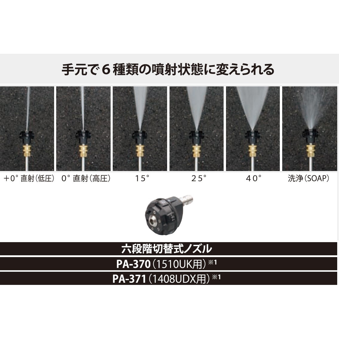 PA-370 工進エンジン洗浄機JCE用 六段階切替洗浄ノズル 1個 工進