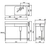 ポータブル1槽ステンレスシンク(SUS430) 東製作所 1槽シンク 【通販モノタロウ】 EKP1-600～