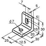 M6 スタンダードブラケット/ブラック 3025 タイプ エヌアイシ・オートテック(NIC) M6アルミブラケット 【通販モノタロウ】 ABL-3025-6-BK～