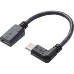 micro-USB L字変換ケーブル(左側接続タイプ) エレコム マイクロUSB変換アダプタ 【通販モノタロウ】 TB-MBFMBL01BK
