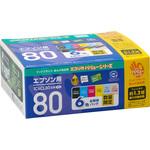 ECH-E80L-6P リサイクルインクカートリッジ EPSON IC6CL80L対応 1個 エコリカ 【通販モノタロウ】