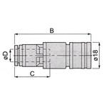 ライトカップリング ソケット ストレート ワンタッチ継手付 ピスコ(PISCO) ソケット 【通販モノタロウ】 CPS15-6B～