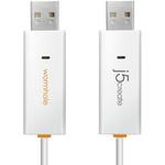 JUC500 USB3.0 wormhole switch リンクケーブル j5 create ホワイト色 5Gbps ケーブル長150cm ...